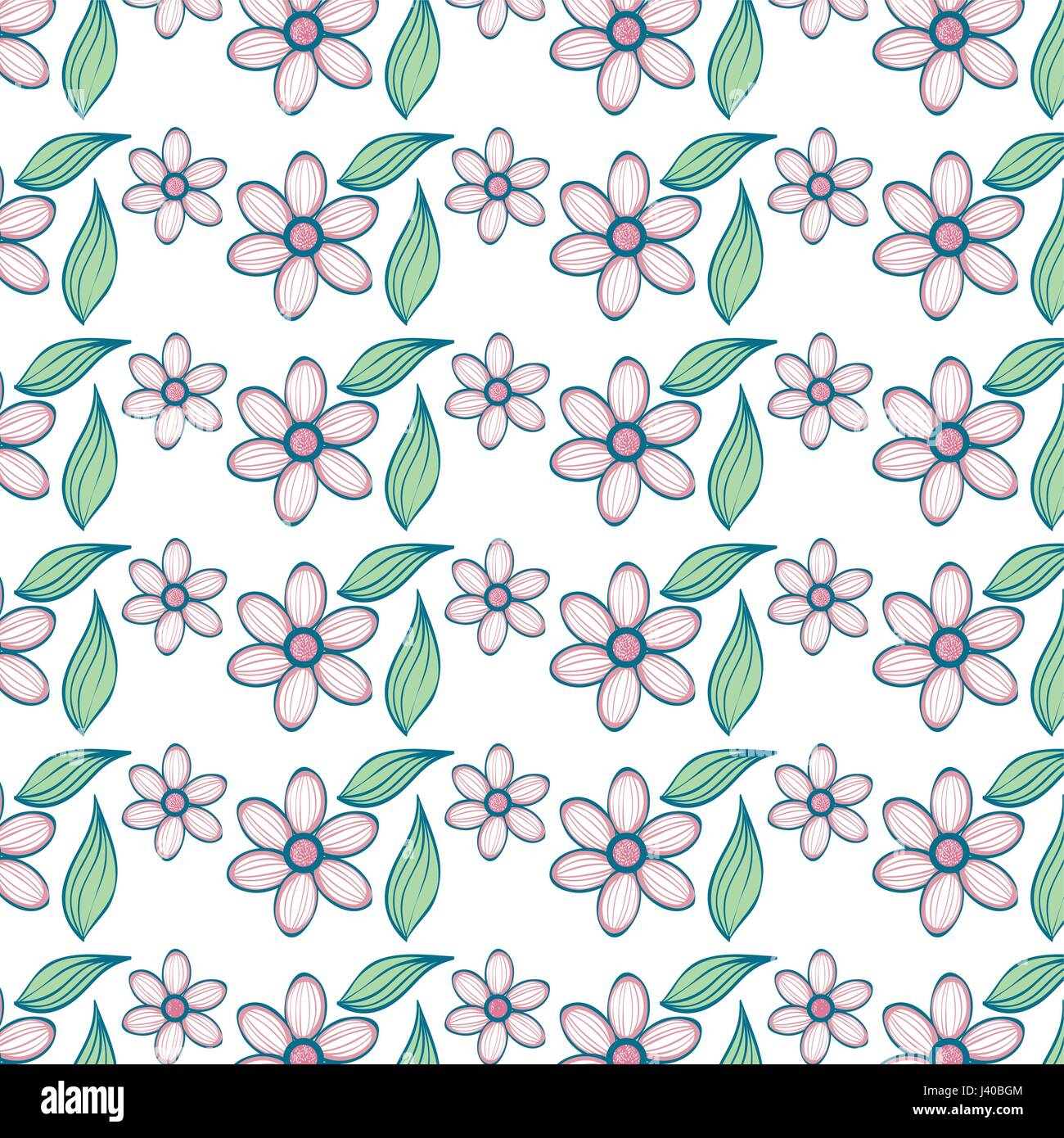 Hand-drawn flowers pattern Stock Vector Image & Art - Alamy