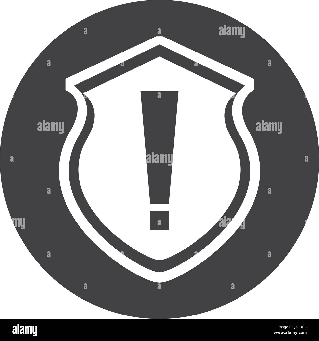security shield with alert sign isolated icon Stock Vector Image & Art ...