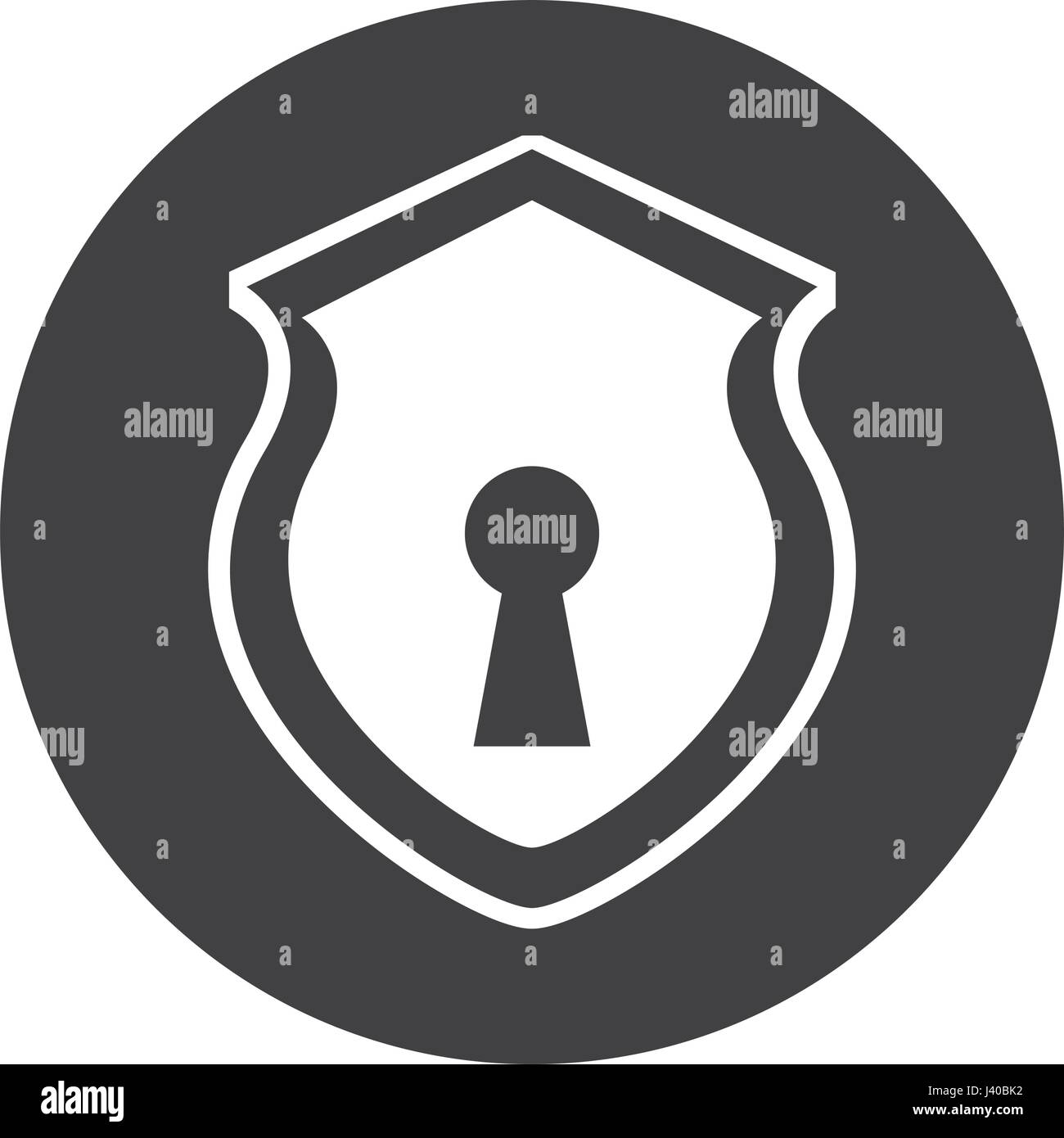security shield with shape hole isolated icon Stock Vector Image & Art ...