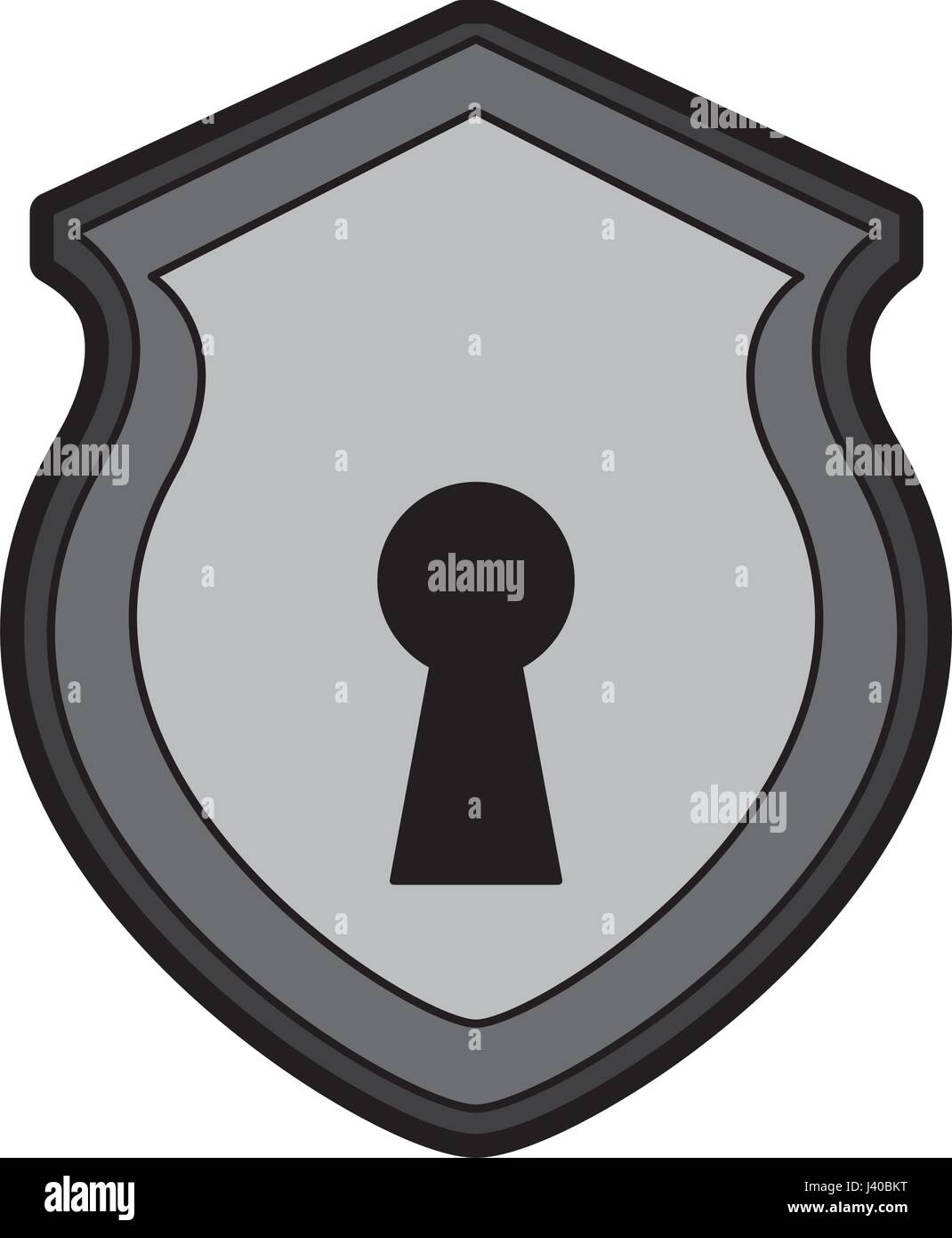 security shield with shape hole isolated icon Stock Vector Image & Art ...