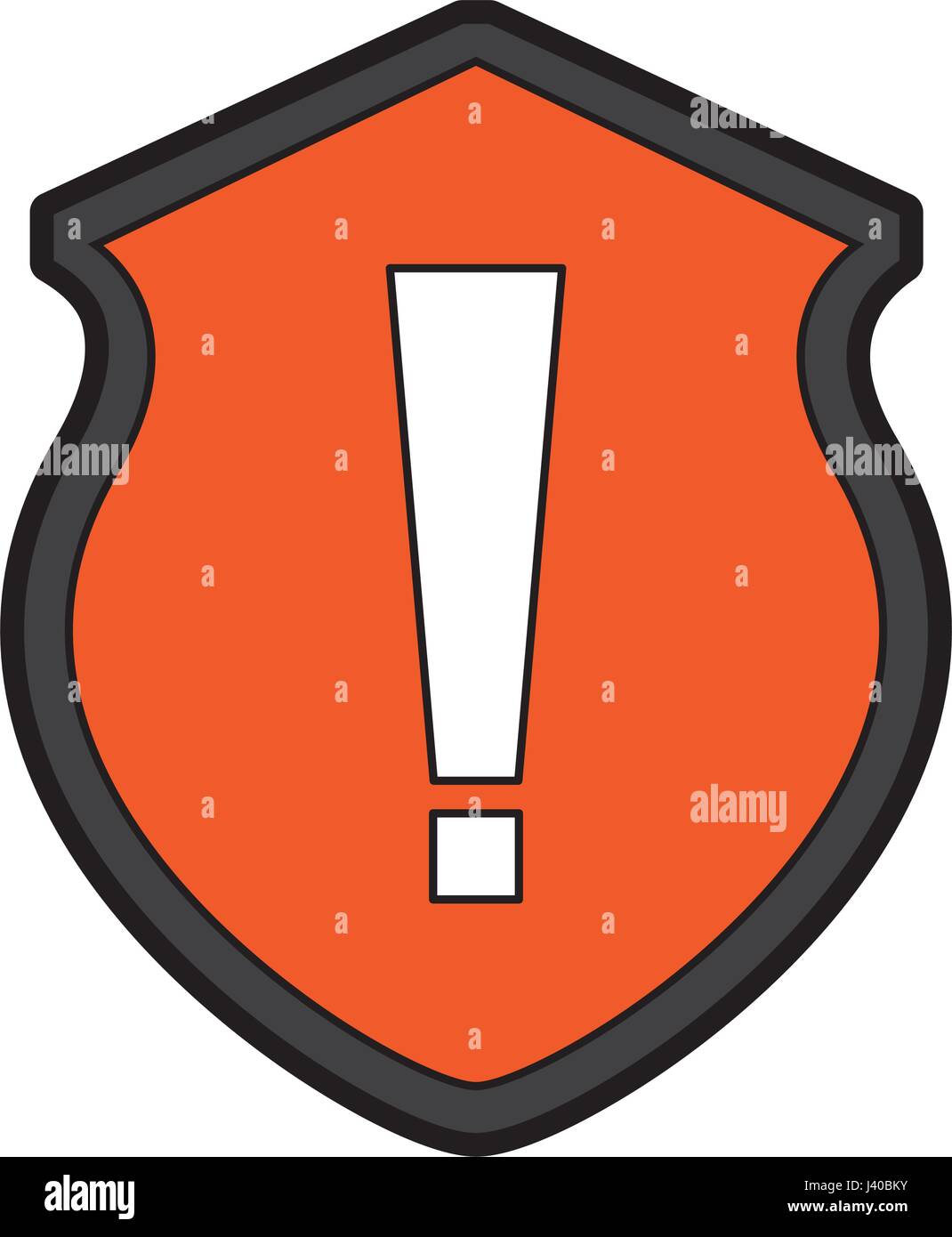 security shield with alert sign isolated icon Stock Vector Image & Art ...