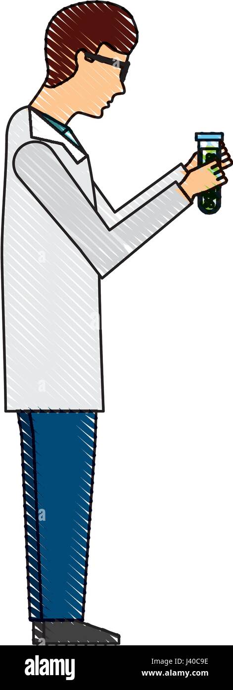 scientific man with tube test avatar icon Stock Vector Image & Art - Alamy