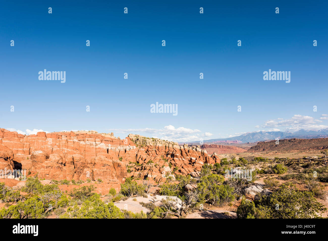 Fiery furnace overlook red canyons in Arches National Park Stock Photo ...