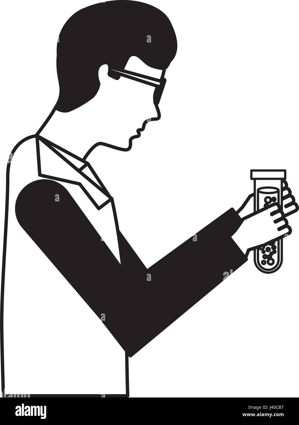 scientific man with tube test avatar icon Stock Vector Image & Art - Alamy