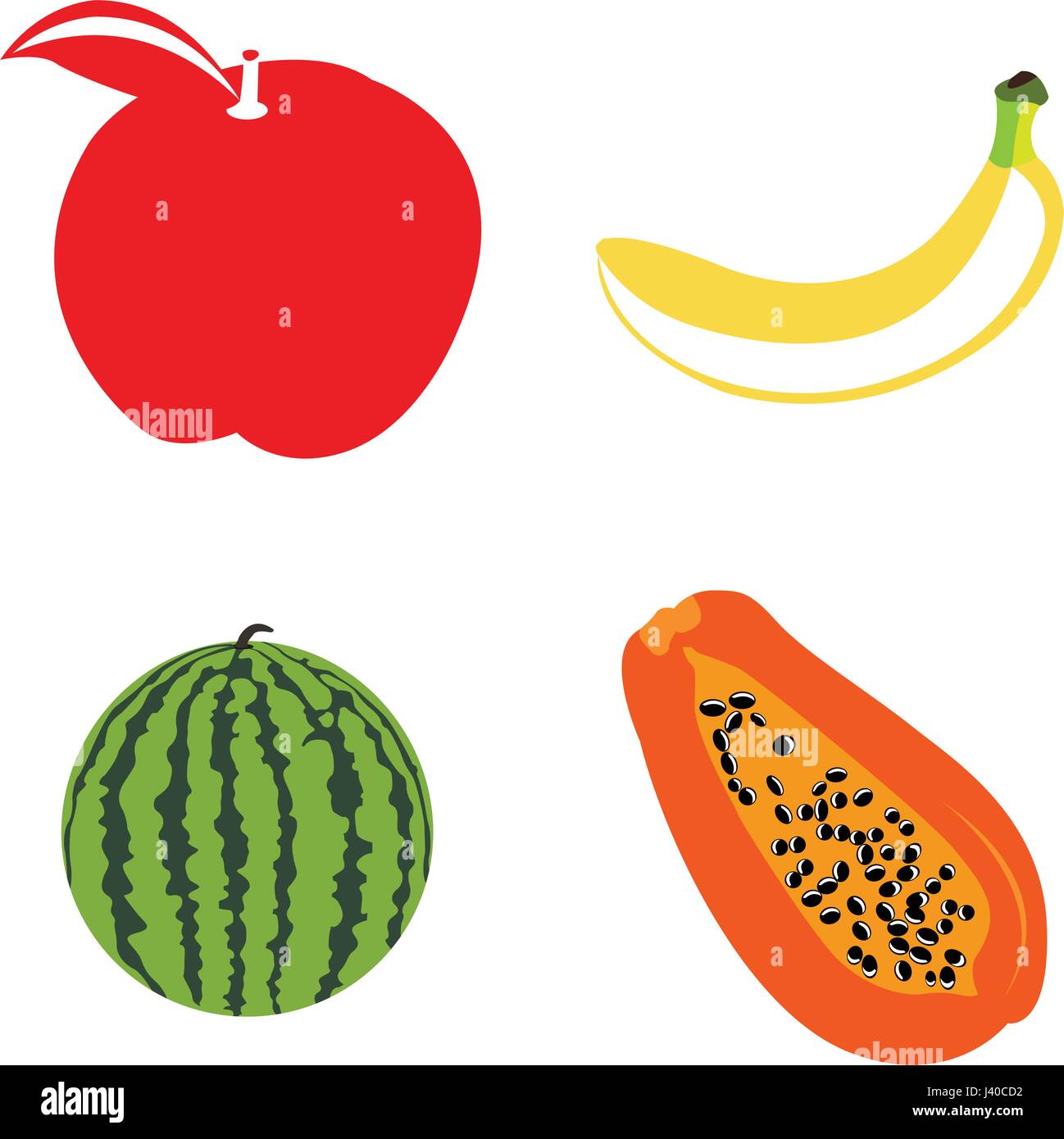 Set of different fruits Stock Vector Image & Art - Alamy
