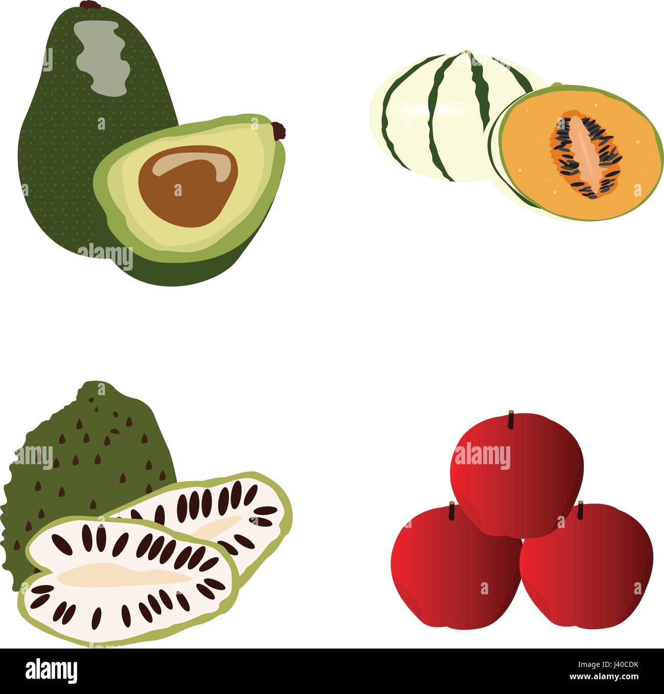 Set of different fruits Stock Vector Image & Art - Alamy