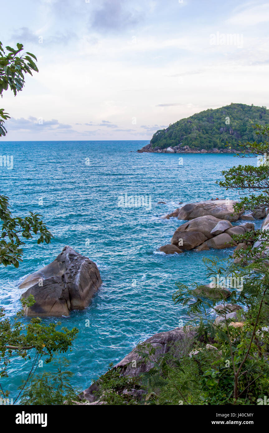 Landscape of Island Coast rocks Against Sky Stock Photo - Alamy