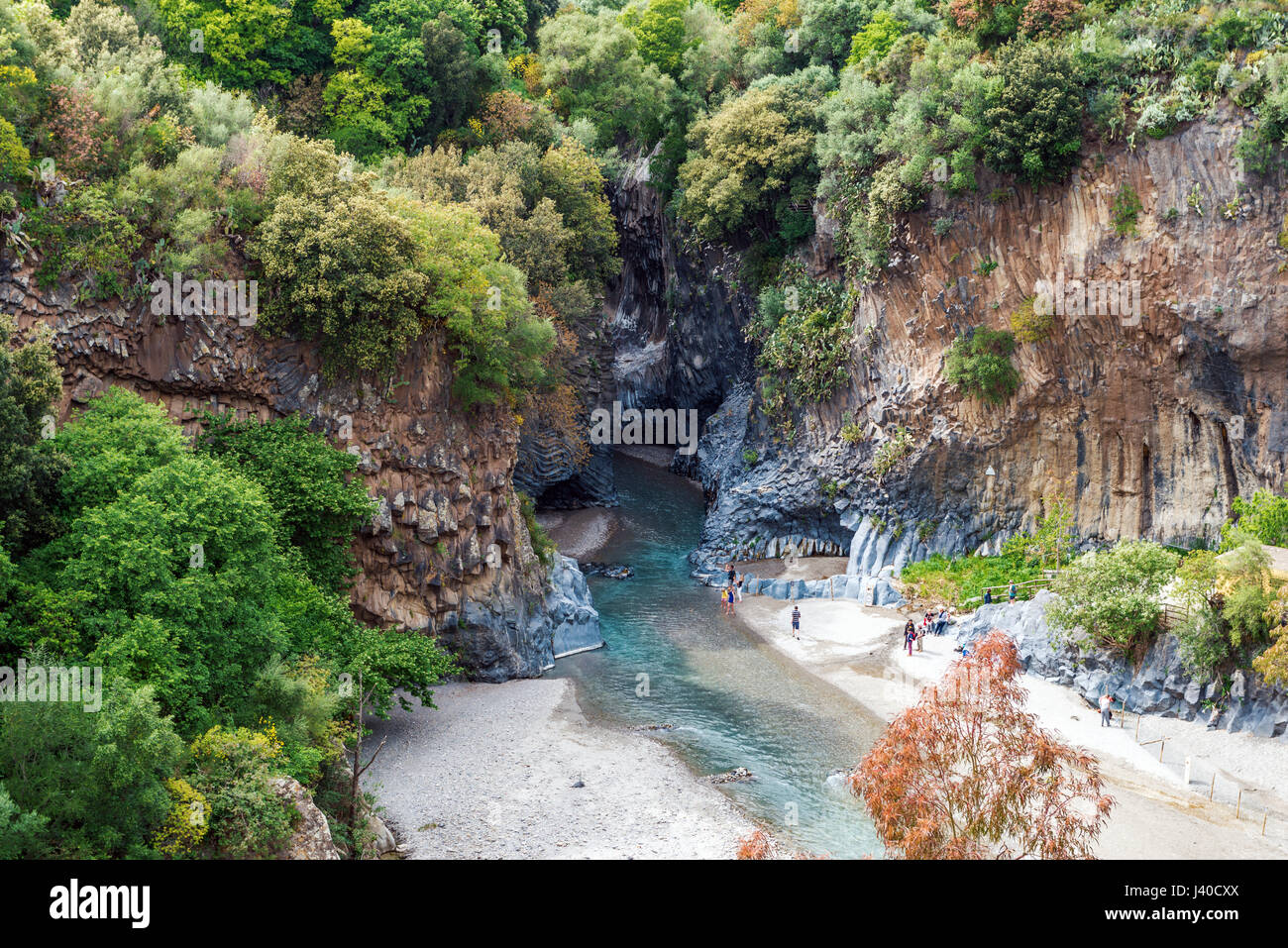 Alcantara Gorge In Sicily Stock Photos & Alcantara Gorge In Sicily ...