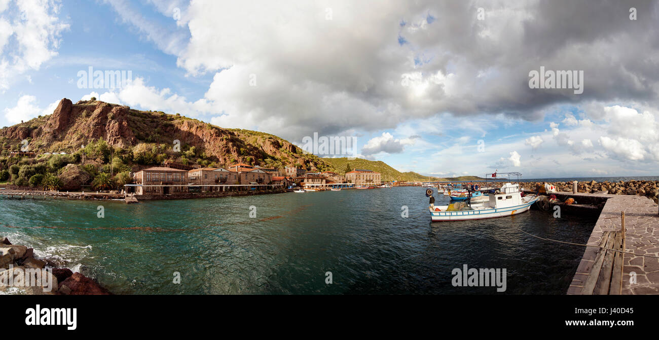 The ancient harbor of the ASSOS.he city was faced to the sea and people ...