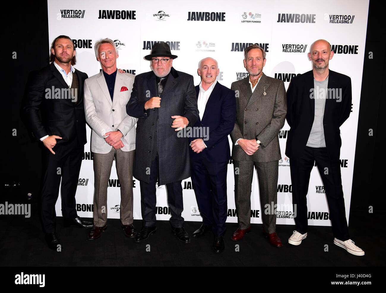 Luke J I Smith (left), Paul Weller (second left), Ray Winstone (centre ...