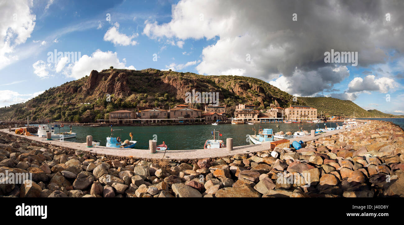 The ancient harbor of the ASSOS.he city was faced to the sea and people ...