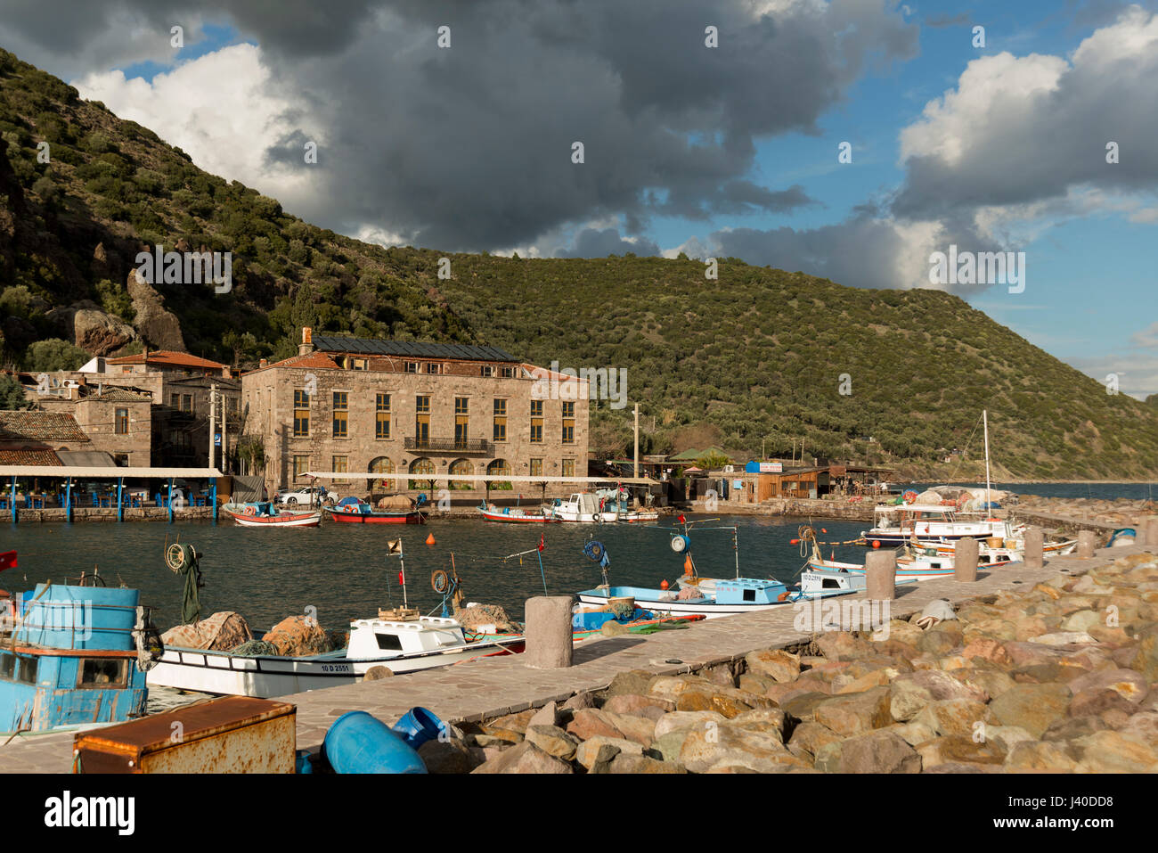 The ancient harbor of the ASSOS.he city was faced to the sea and people ...
