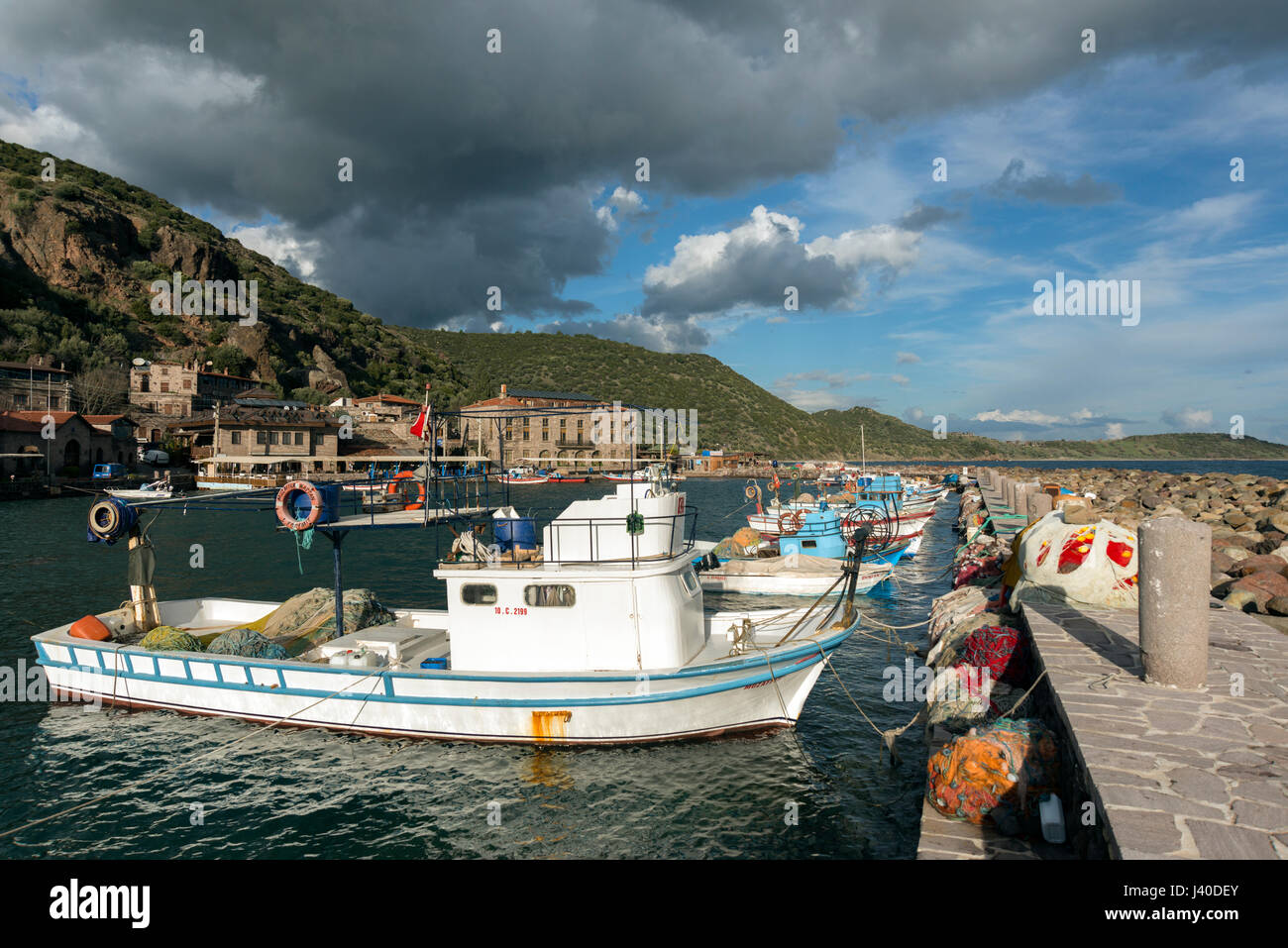 The ancient harbor of the ASSOS.he city was faced to the sea and people ...