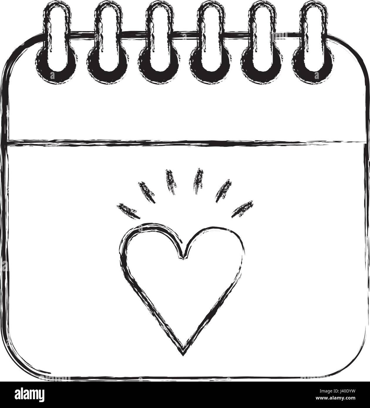 calendar with heart icon Stock Vector Image & Art - Alamy