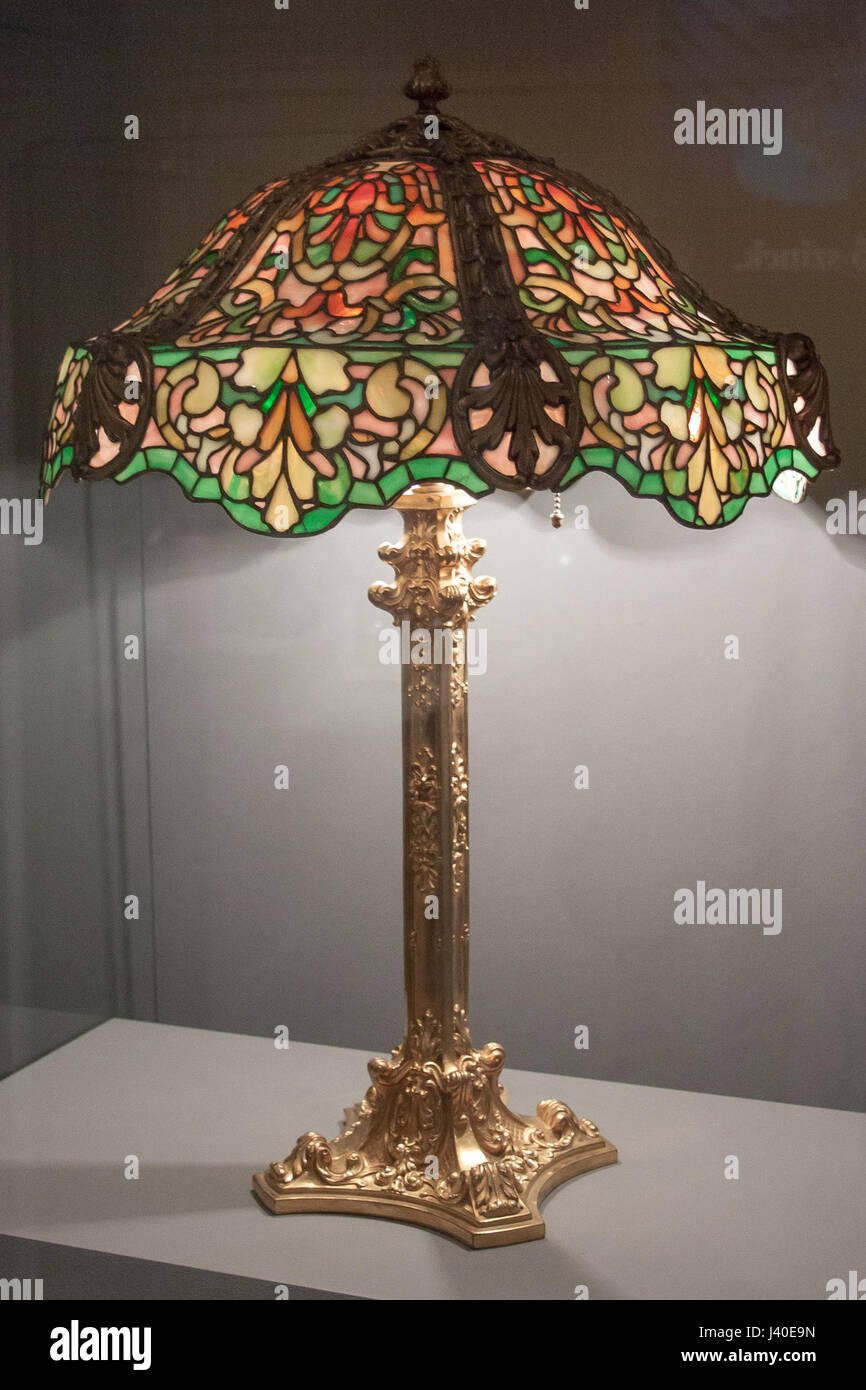 This Tiffany glass lamp and lampshade showcases the distinctive style ...