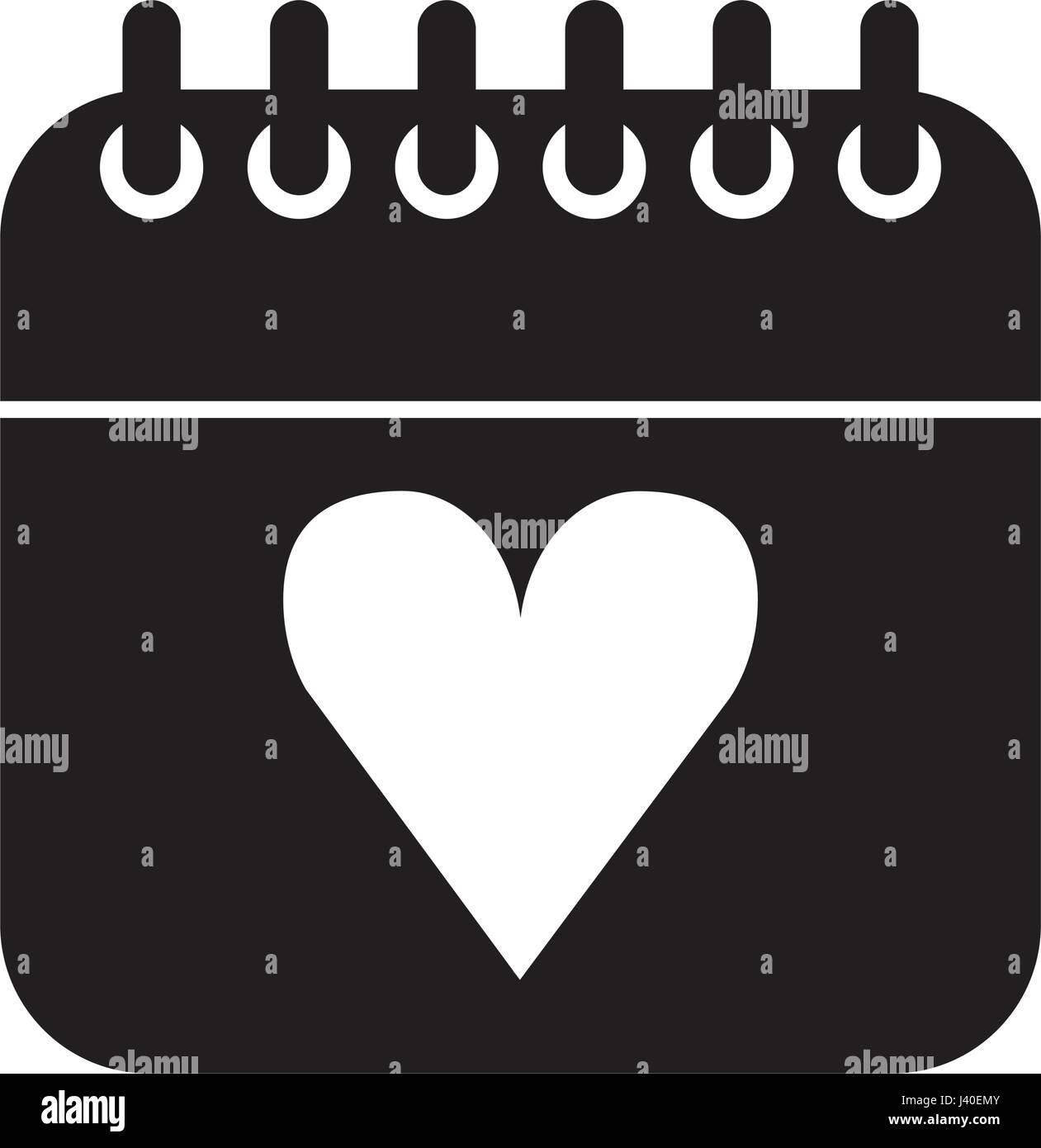 calendar with heart icon Stock Vector Image & Art - Alamy
