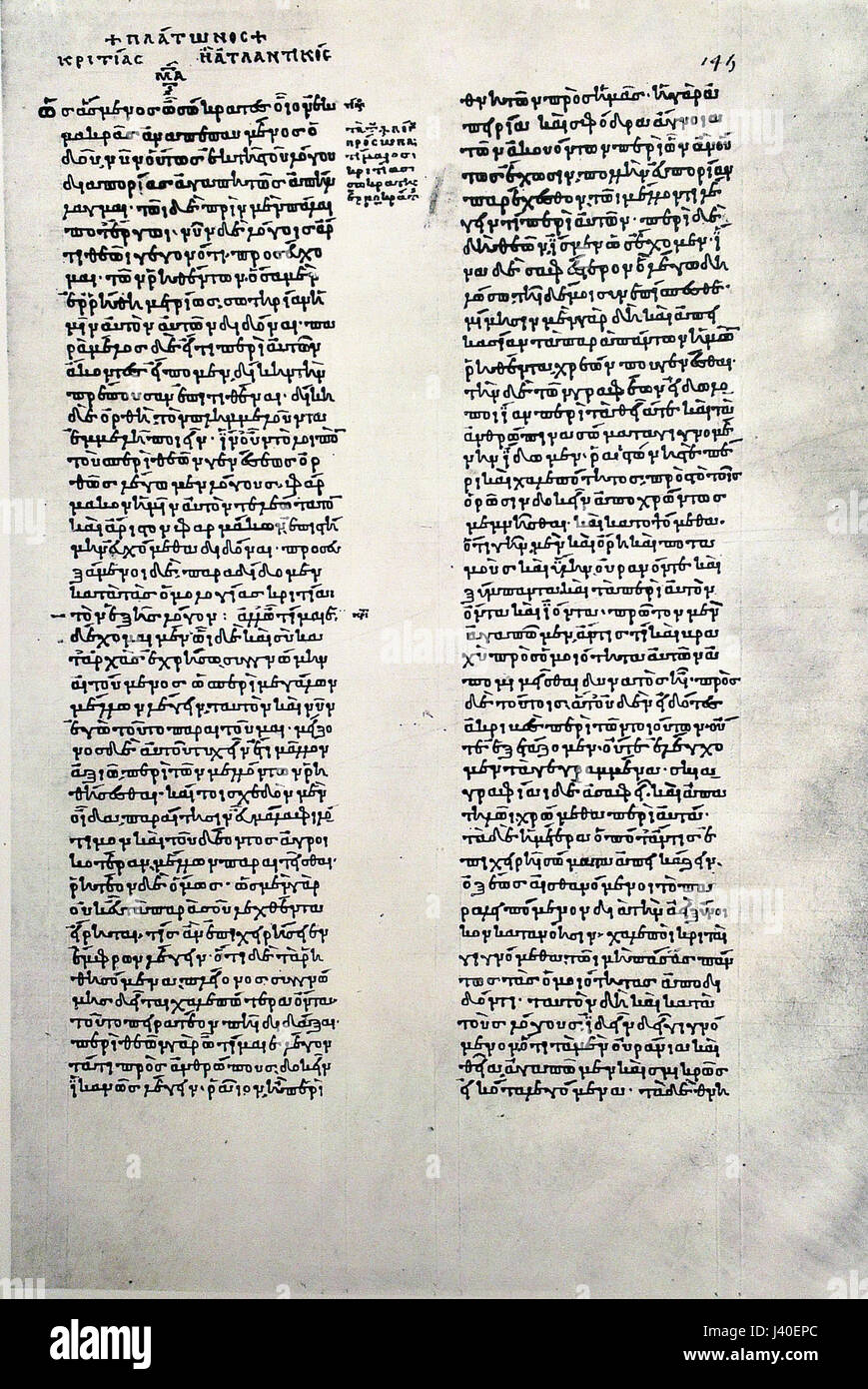 The 'Kritias' beginning, from the Codex Parisinus Graecus, dated 1807 ...