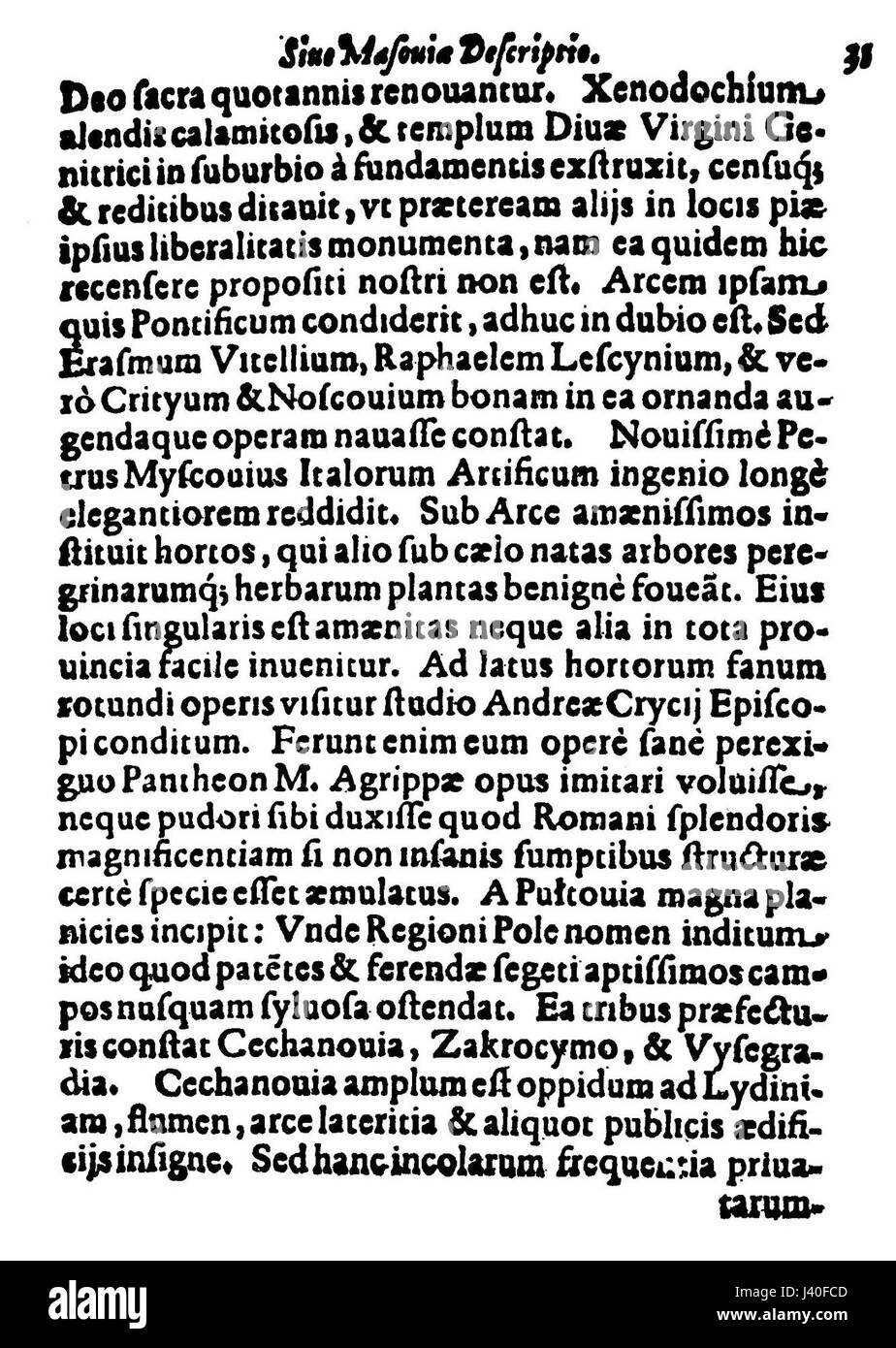 'LA Topographia sive Masoviae descriptio' is a topographical ...