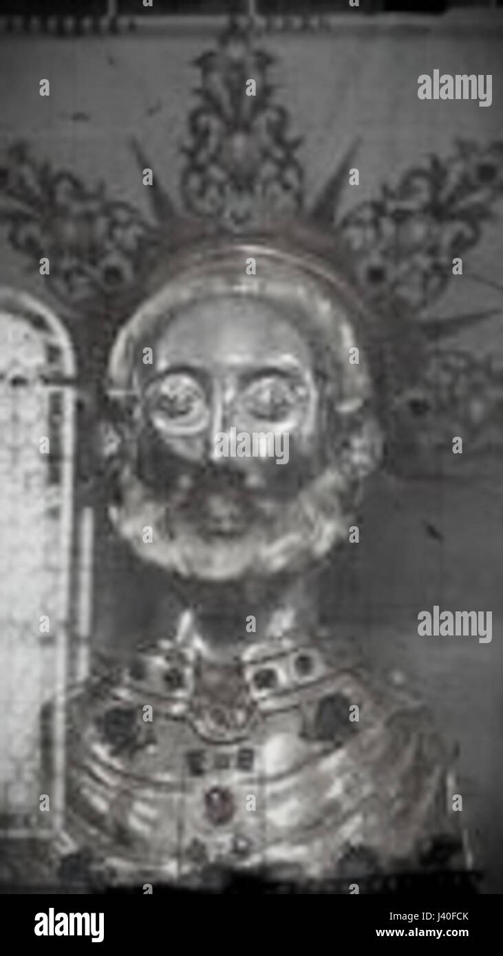 A religious relic known as a head reliquary, associated with Saint ...