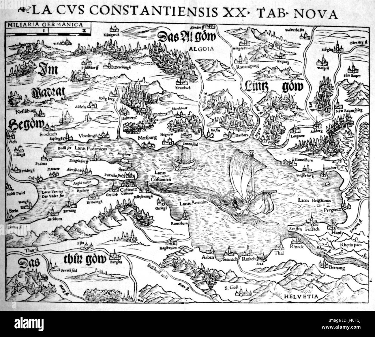 This image presents a map or illustration of Lacus Constantiensis ...
