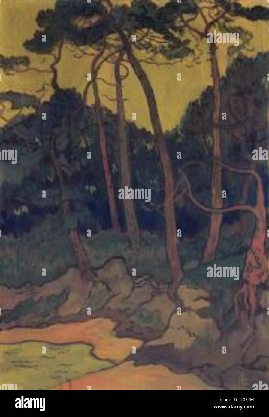 Lacombe georges pins sur la rive Stock Photo - Alamy