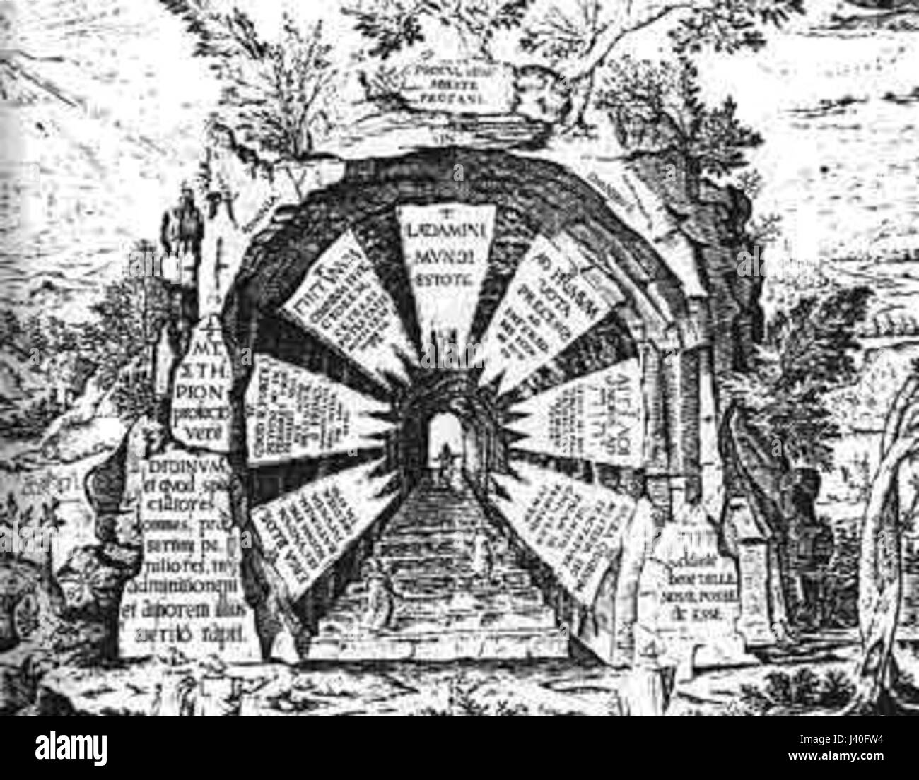 The phrase, translated as 'The Door to Eternal Wisdom,' refers to a ...