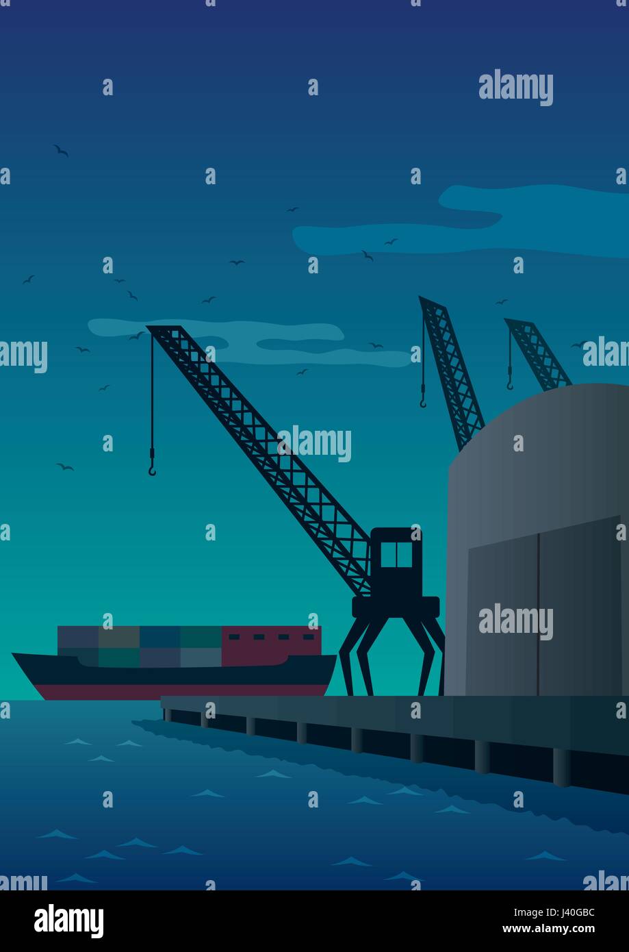 Ship loading goods Stock Vector Images - Alamy