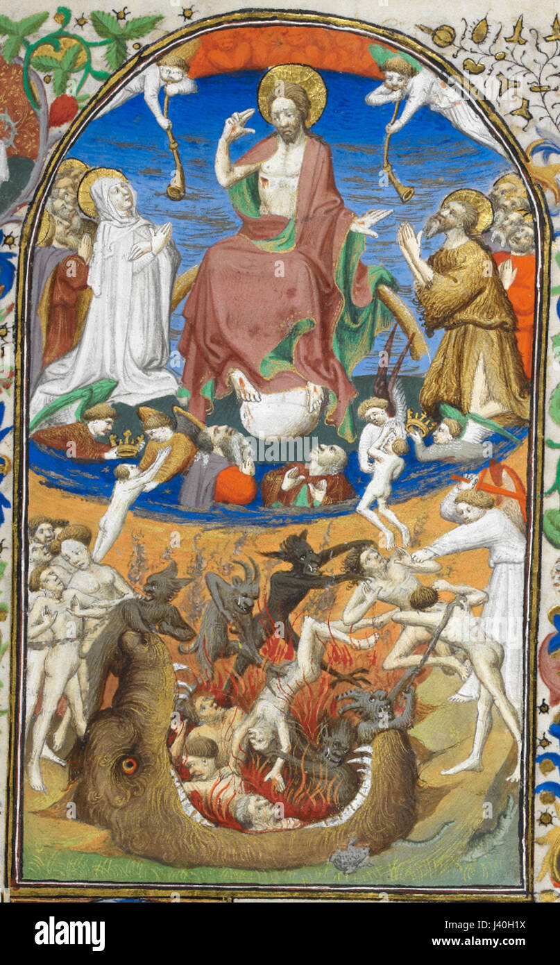 The 'Last Judgement' (detail) from British Library Add MS 18850 f157r ...