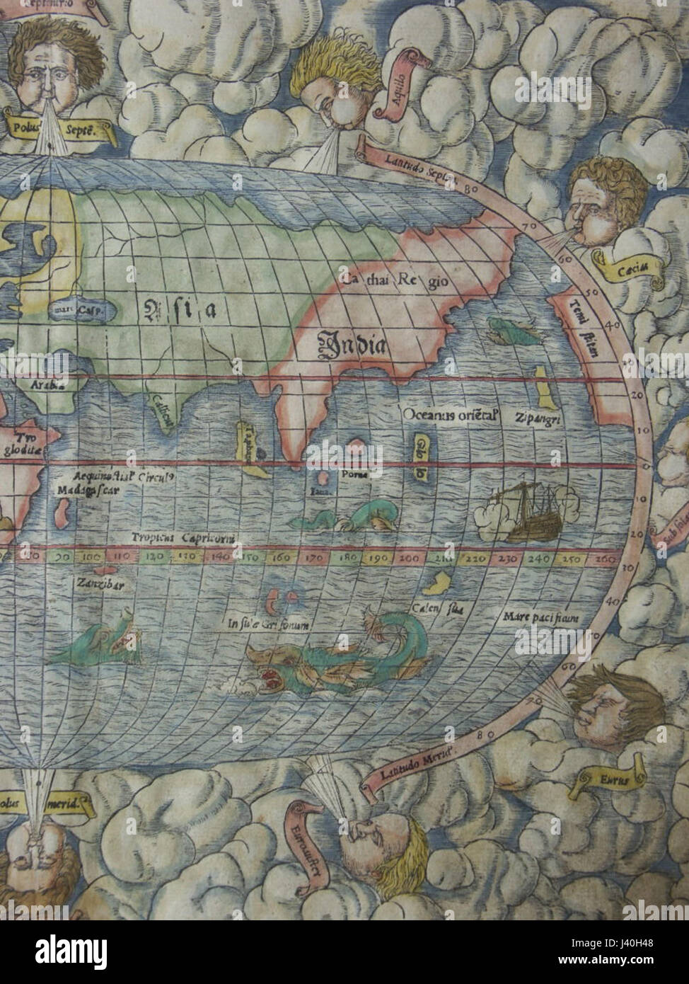 Map of the world including the New World east half(1553 Stock Photo - Alamy