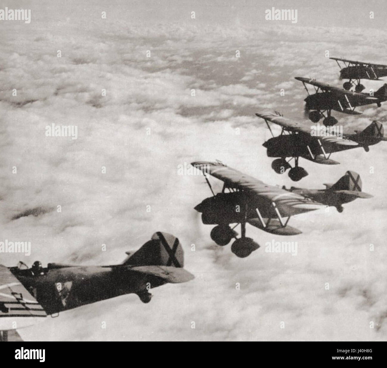The 'Line up of Fiat C.R.32' showcases a series of Fiat C.R.32 aircraft ...