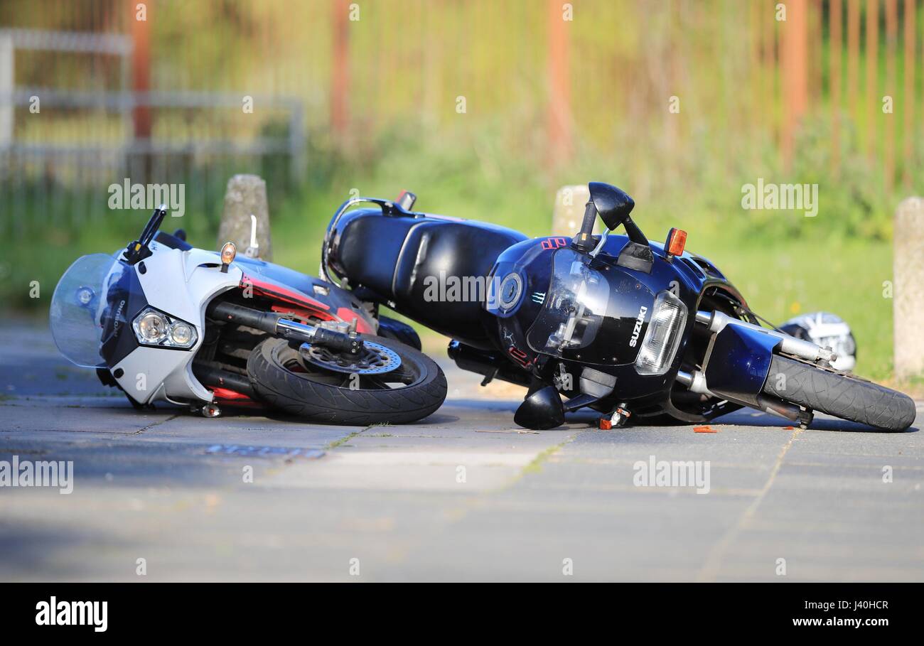 Bikes at the scene at Harrops Croft, Netherton, Bootle, where two men ...