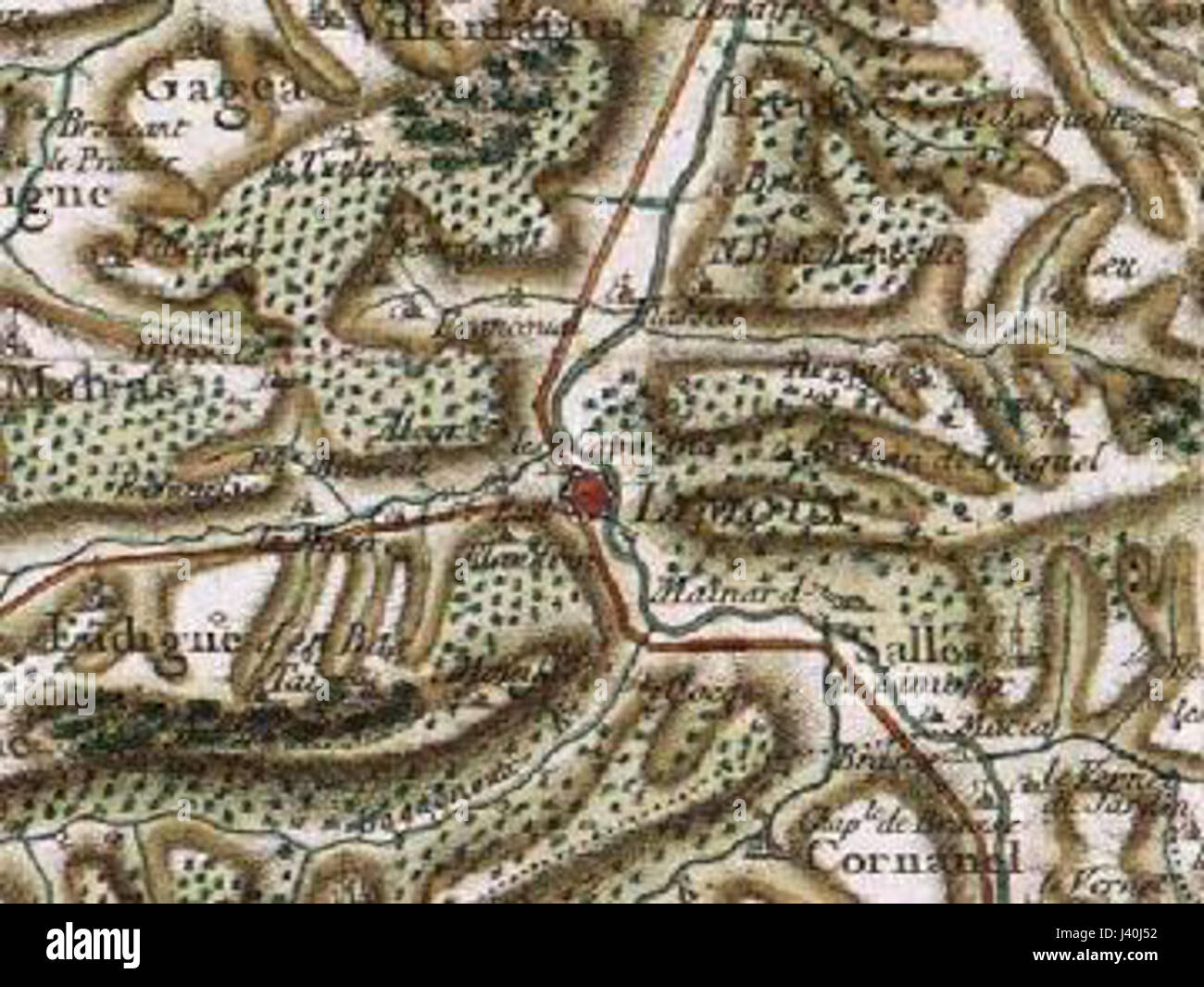 This title refers to a 1780 map of Limoux, France, based on the Cassini ...