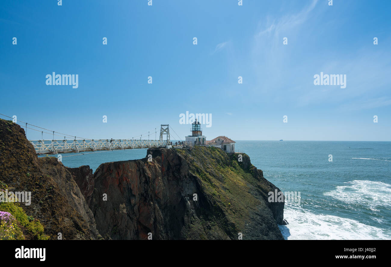 Bridge leading to the lighthouse at Point Bonita Marin County Stock ...