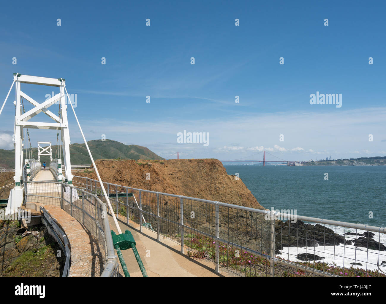 Bridge leading to the lighthouse at Point Bonita Marin County Stock ...