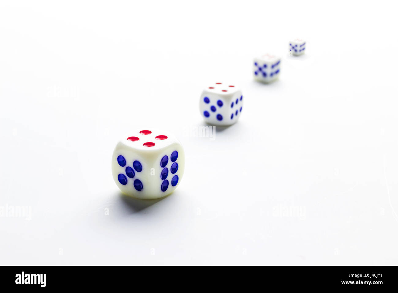 Playing cubes in perspective on white background Stock Photo - Alamy
