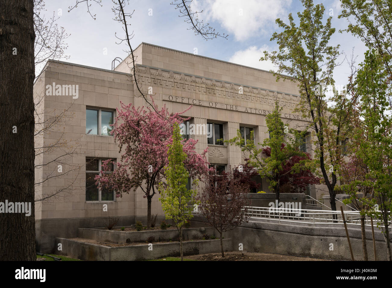 Nevada State Attorney General Office building entrance in Carson City ...