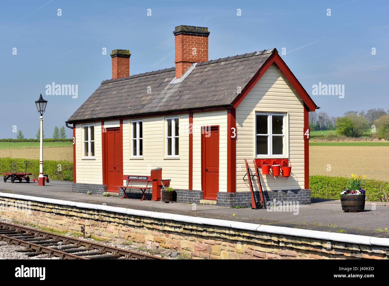 Restored timber building at Swanwick station Butterley Midland Railway ...
