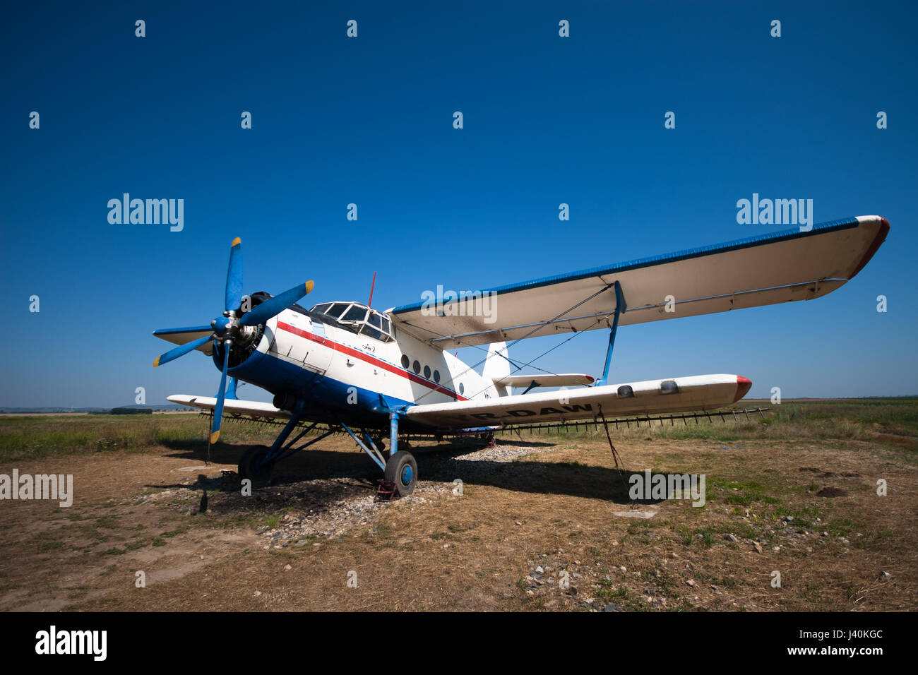 AN2 airplane used for pesticide spreading parked on ground Stock Photo ...