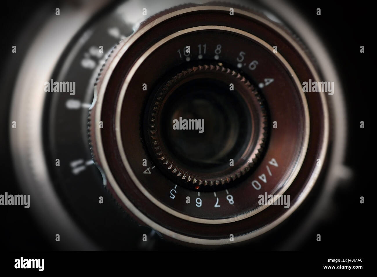 Old analog russian camera lens close up Stock Photo - Alamy