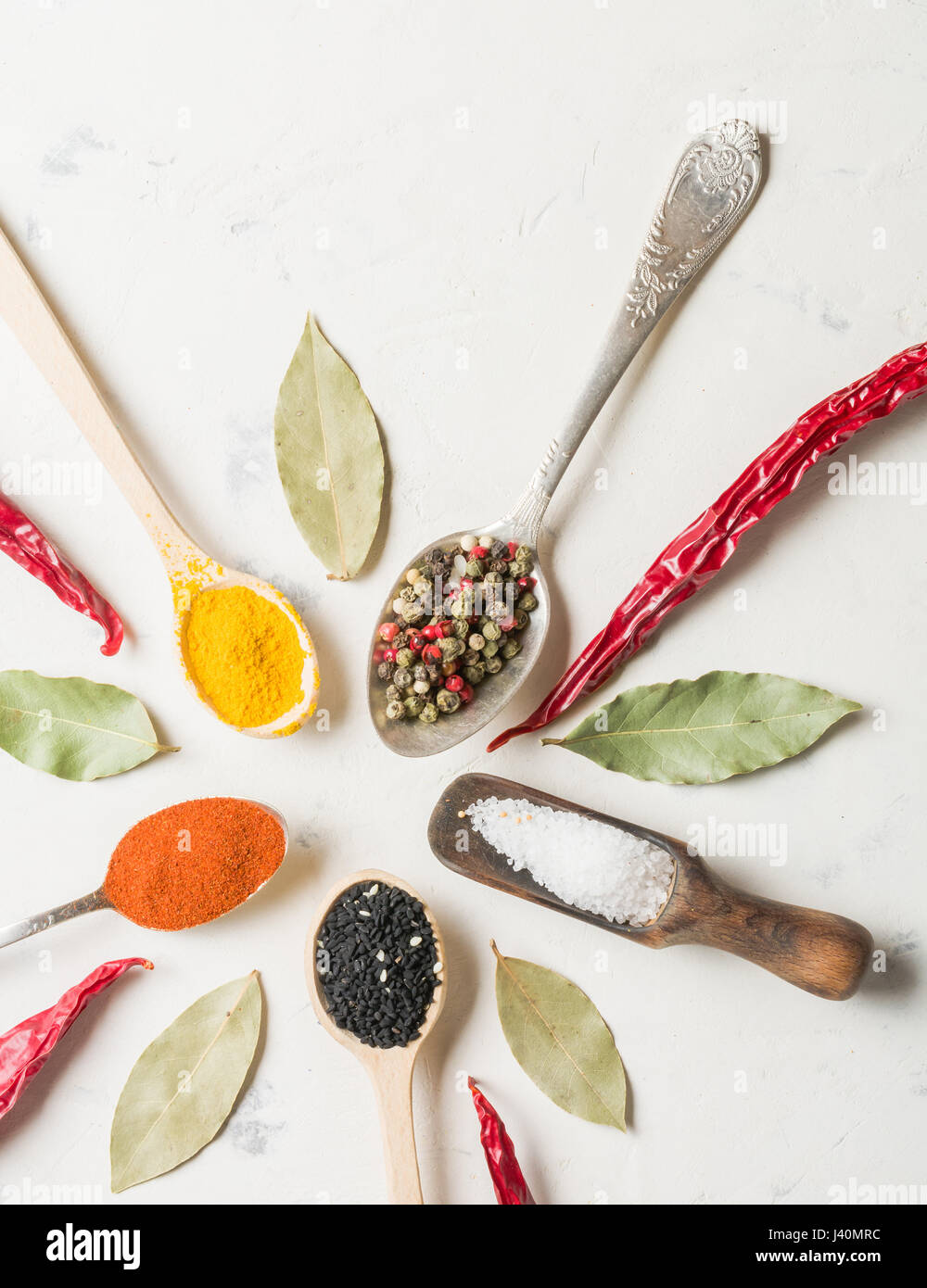 Indian spices collection on white hi-res stock photography and images ...