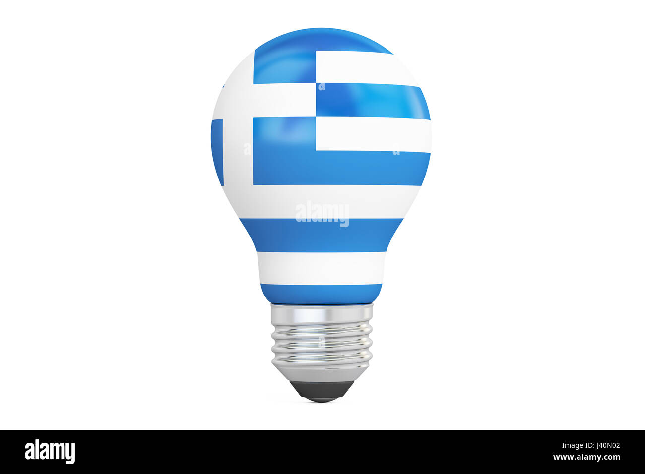 Light bulb with Greece flag, 3D rendering isolated on white background ...