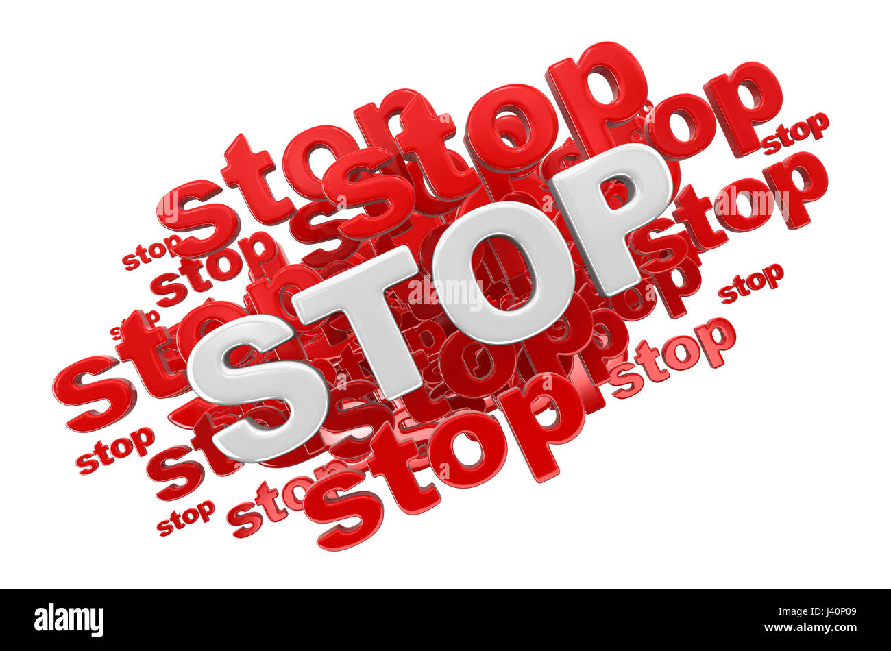 Word stop. Image with clipping path Stock Photo - Alamy