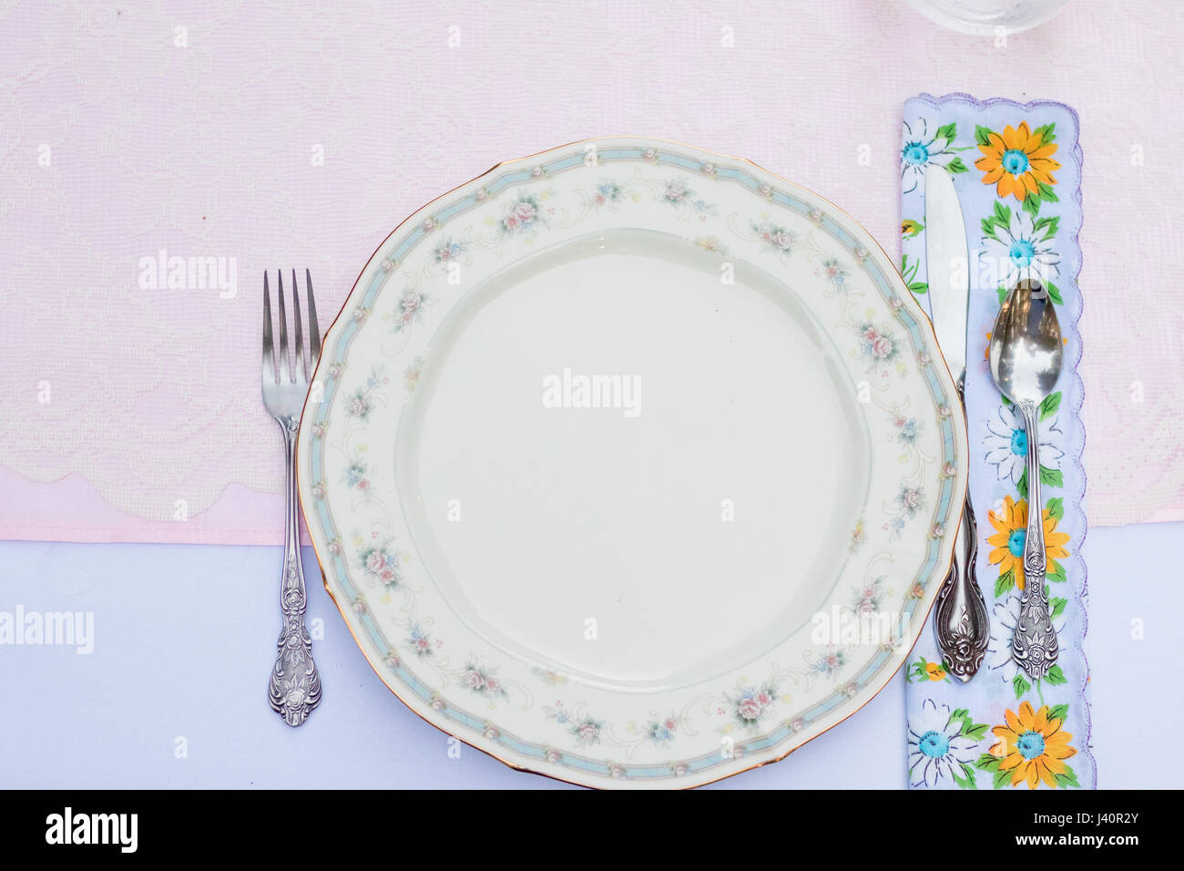 Antique Wedding Reception Plates Stock Photo - Alamy