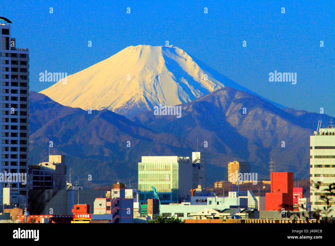 Mount Fuji View from Sengen-Yama Koen Park Fuchu city Tokyo Japan Stock ...