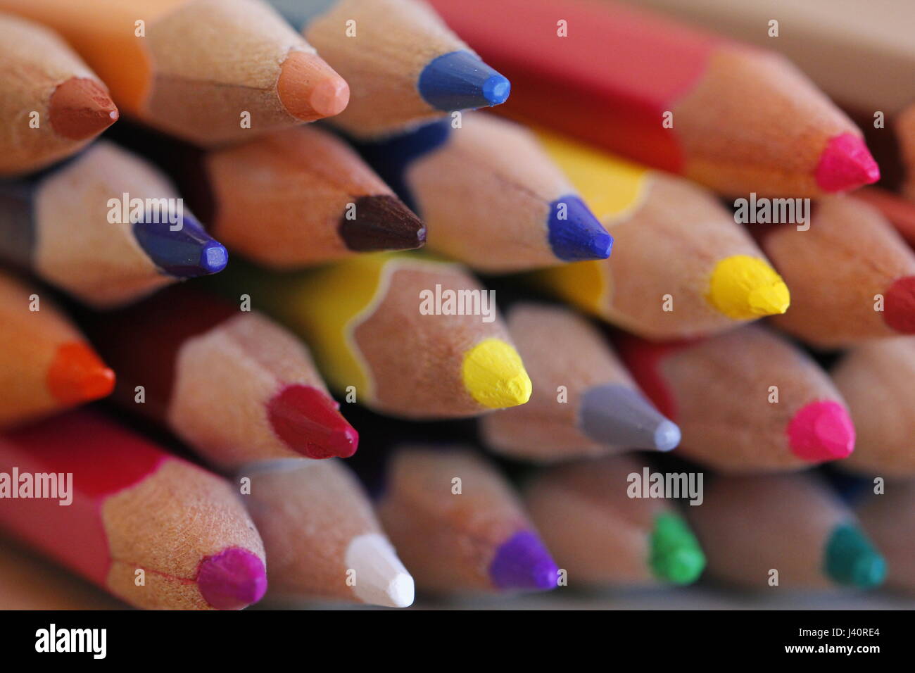 Colorful pencils in a macro composition Stock Photo - Alamy