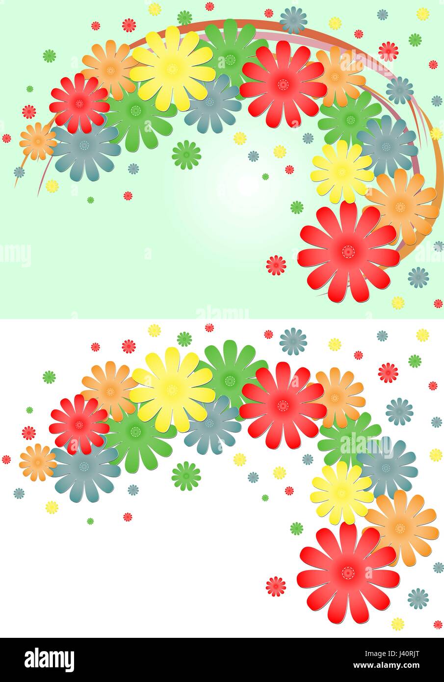 Multi colored flower border Stock Vector Images - Alamy