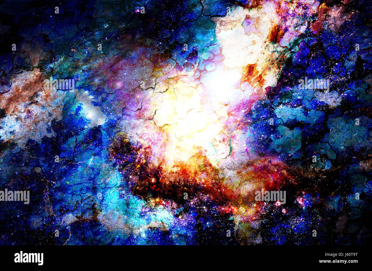 Cosmic space and stars, color cosmic abstract background. Crackle ...