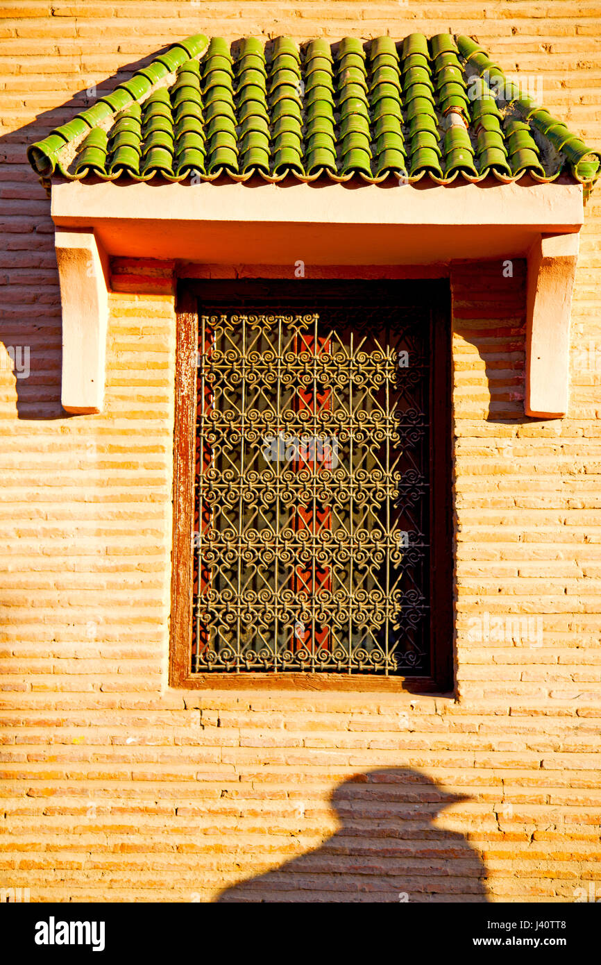 window in morocco africa and old construction wal brick historical ...
