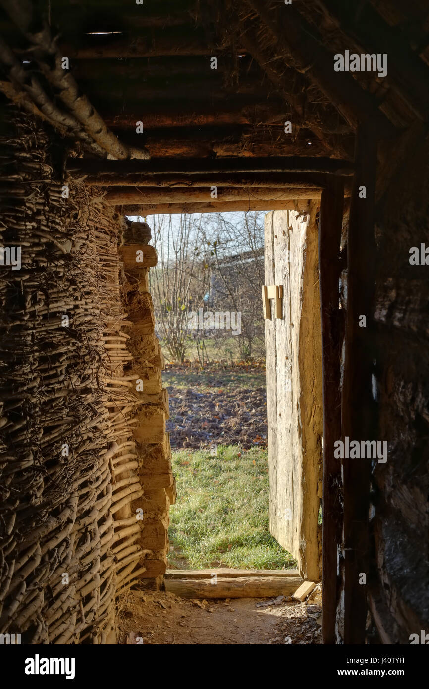 View out of an ancient Celtic building Stock Photo - Alamy