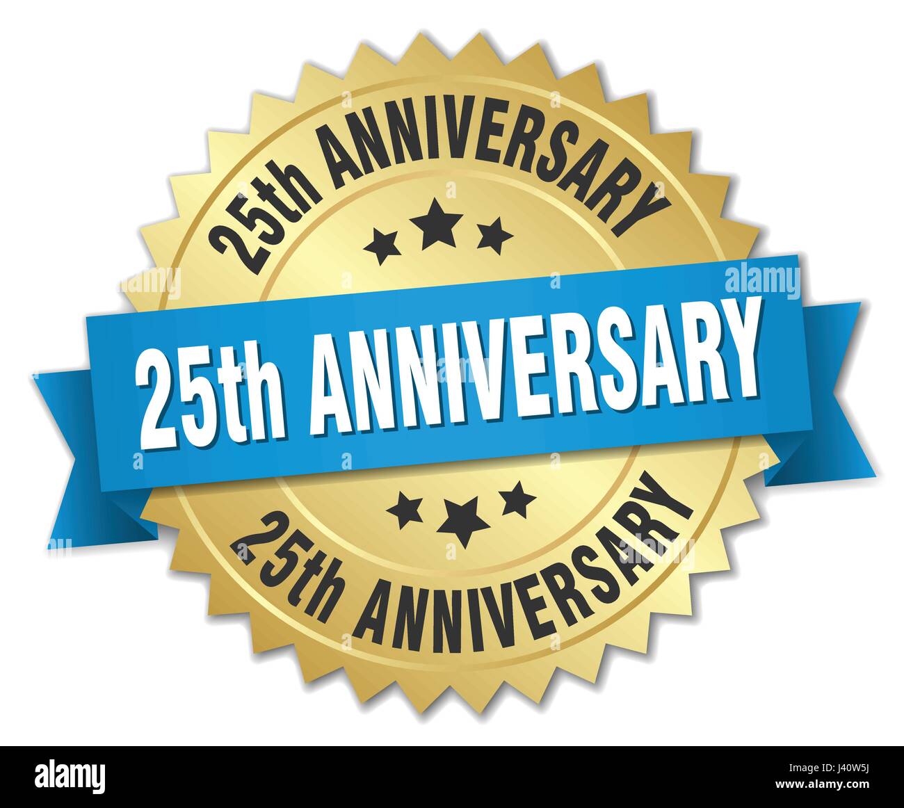 25th anniversary round isolated gold badge Stock Vector Image & Art - Alamy